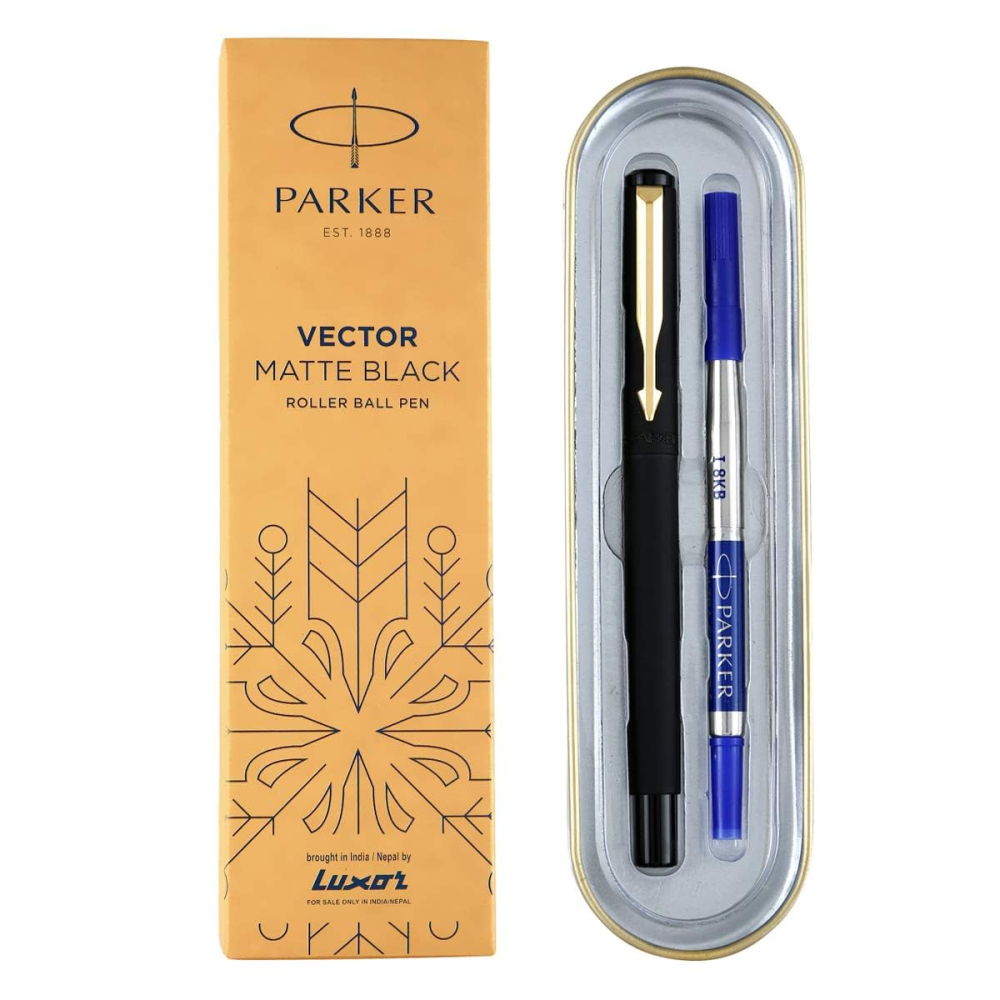 Parker Moments Vector Gold Trim Roller Ball Pen Muskurado